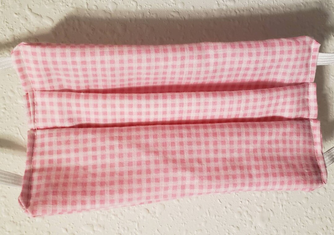 Pink Plaid Checkered Face Mask - Adult Size, Cotton Face Cover - Etsy