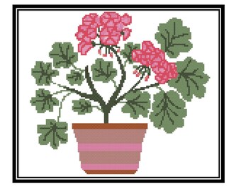 Geranium 1 Cross Stitch Pattern. Flower Cross Stitch. Floral Cross ...