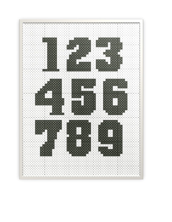 Numbers Cross Stitch Numbers 0-9 Cross Stitch Schemes Stitch | Etsy