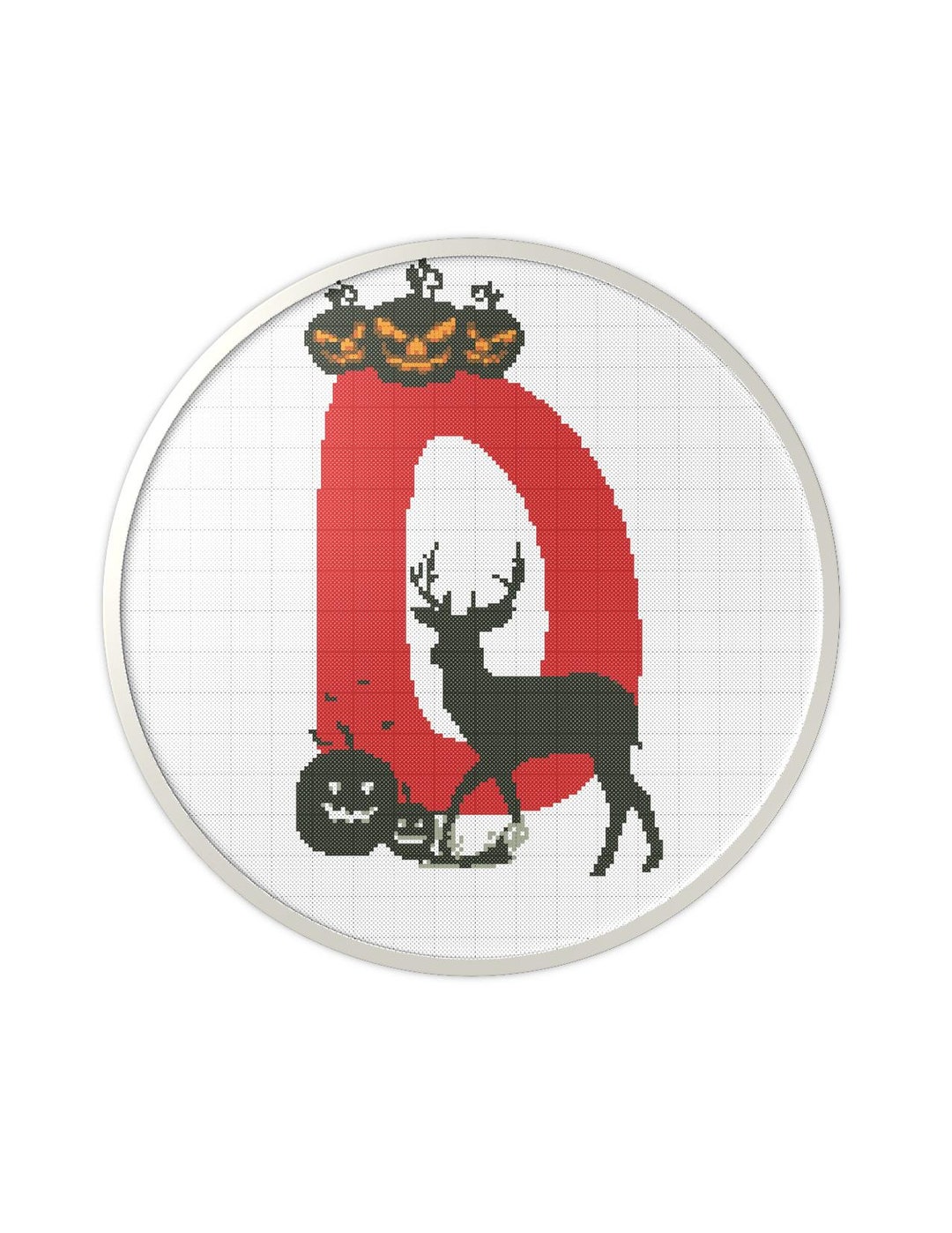 Letter D Cross Stitch Alphabet Cross Stitch Halloween - Etsy