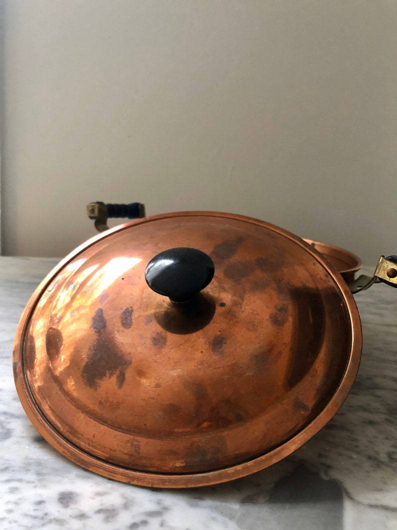 Copper Casserole Carrier and Lid // Vintage Kitchen Copper - Etsy