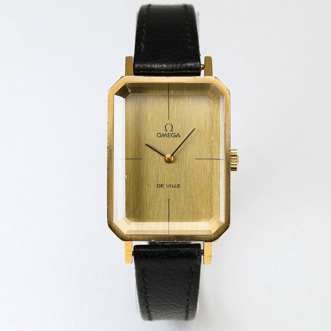 Omega De Ville Ladies Gold-plated Vintage Rectangular Manual Watch Rare ...