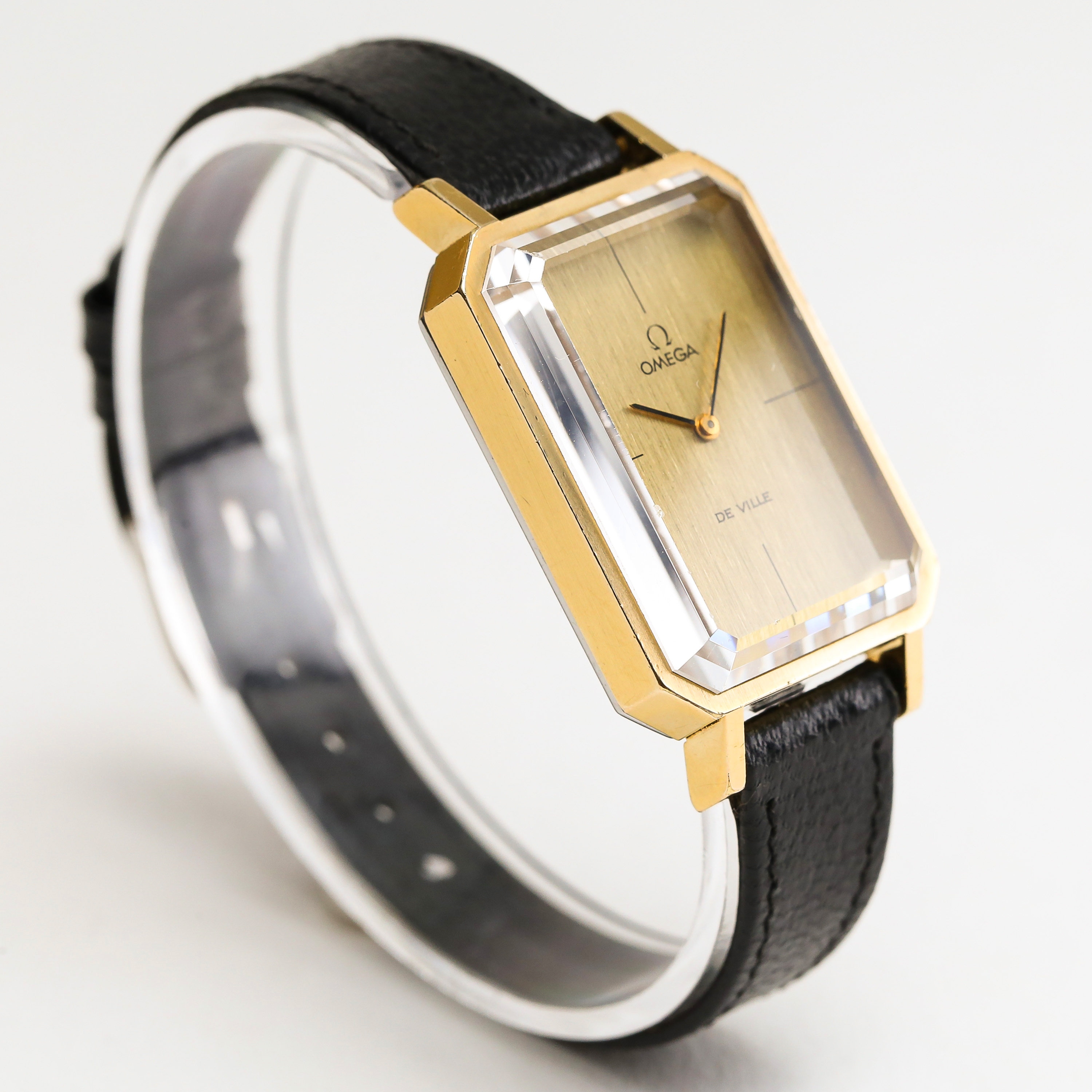 Omega De Ville Ladies Gold-plated Vintage Rectangular Manual Watch Rare ...