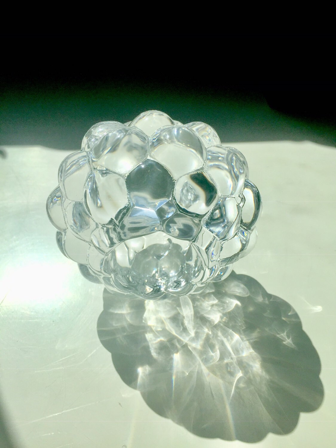 Vintage Orrefors Raspberry Sweden Glass Votive Candle Holder Bubble ...