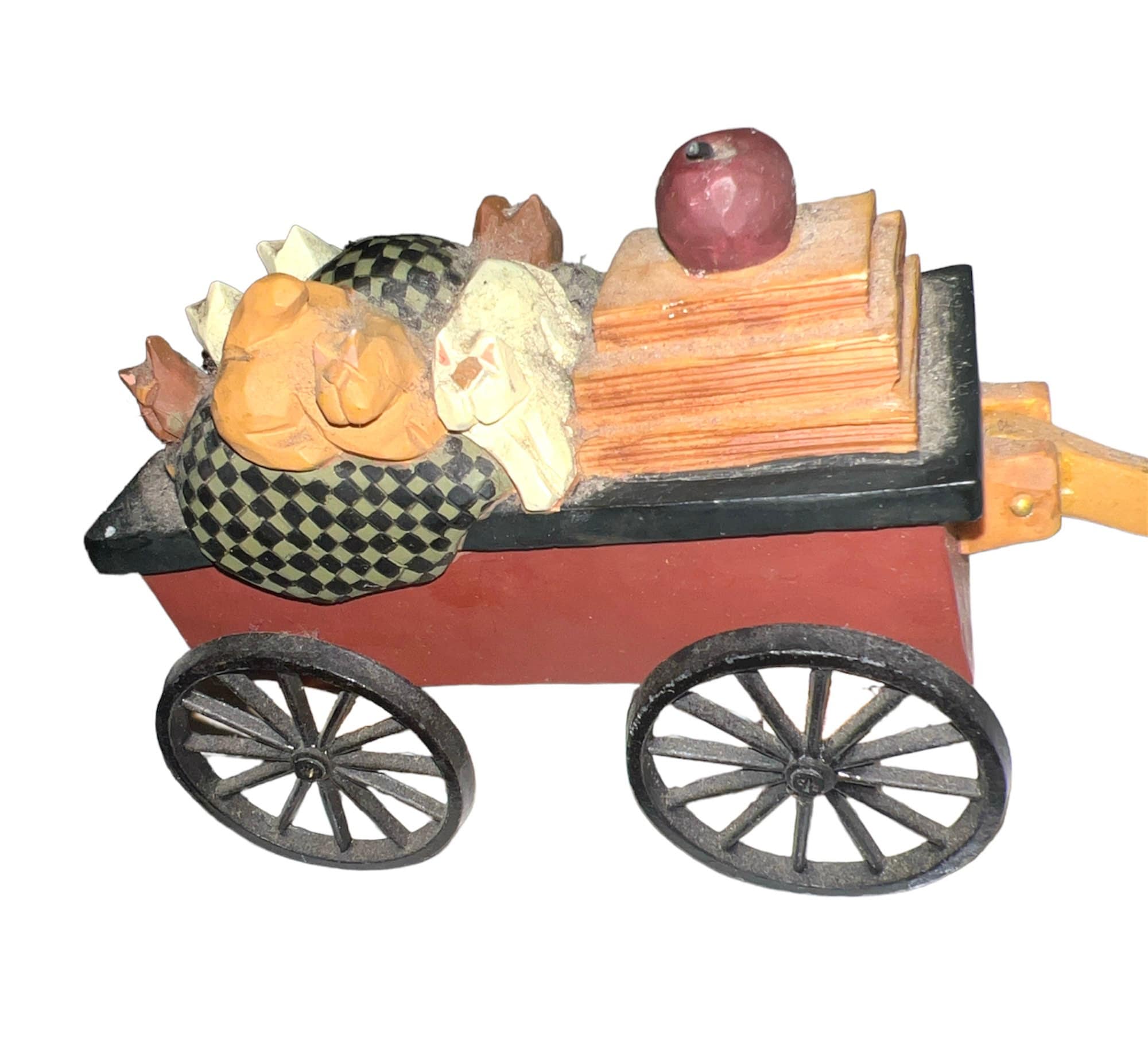 Williraye Studio WW2725 Pulling Cart /cat in Wagon 1997 Americana Folk ...