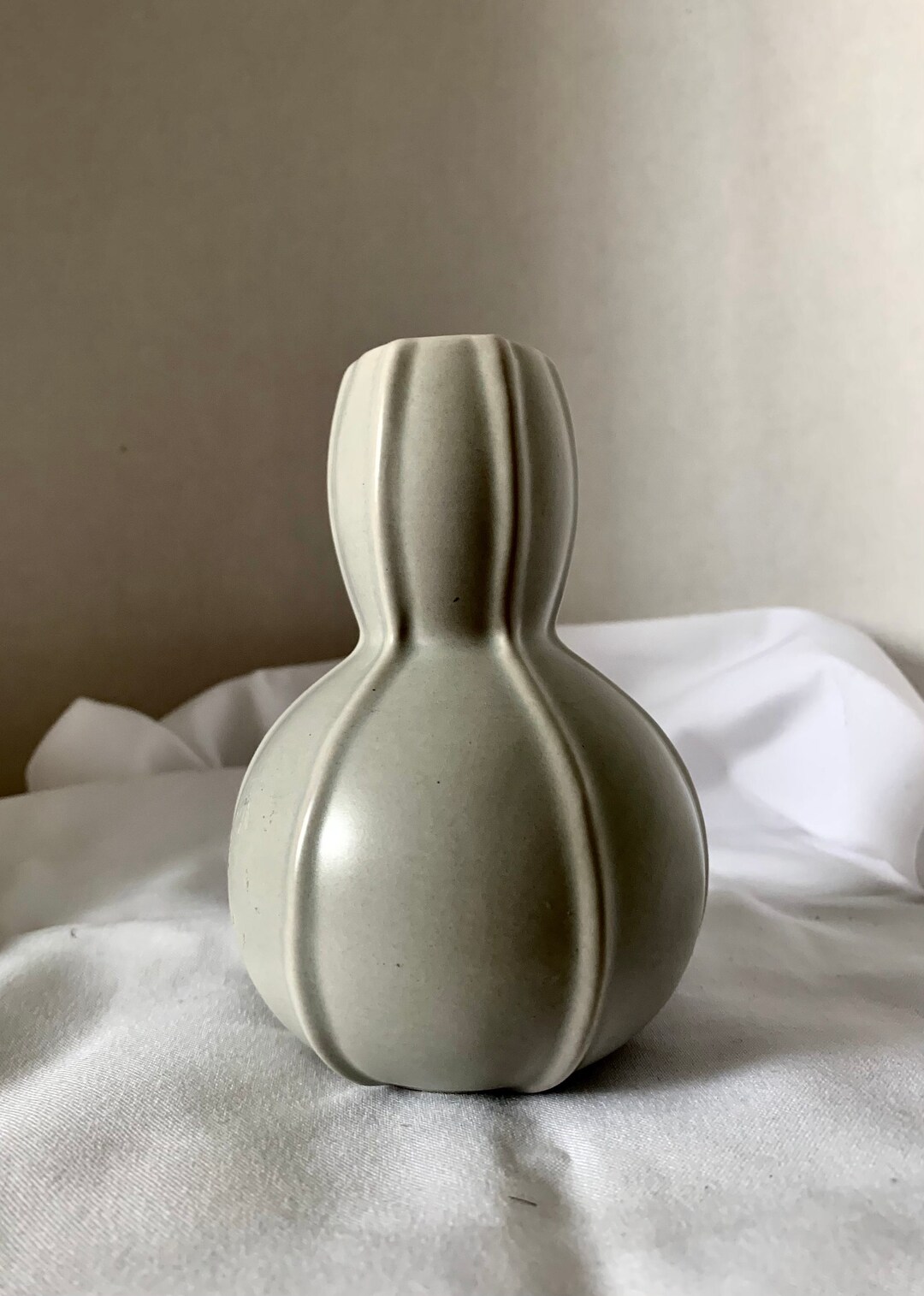 Modernist Ceramic Ironstone Cast Double Bubble Vase Gray Vertical ...