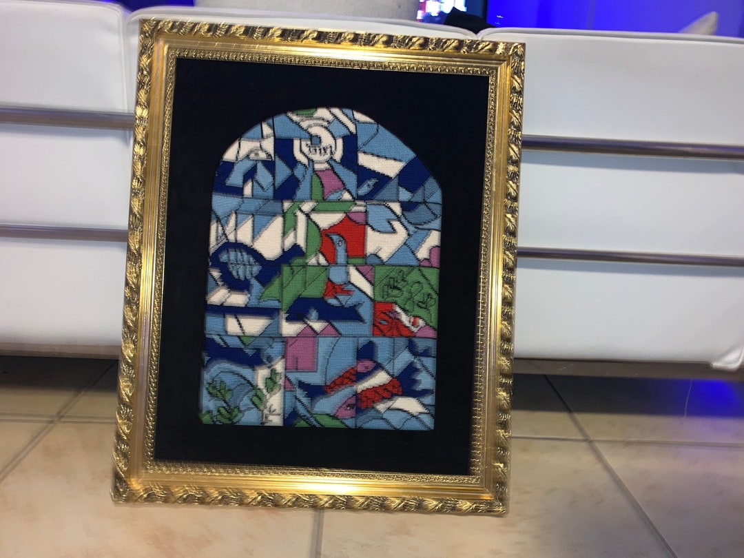 Vintage Needlepoint of One of Marc Chagall's Stained Glass Window ...