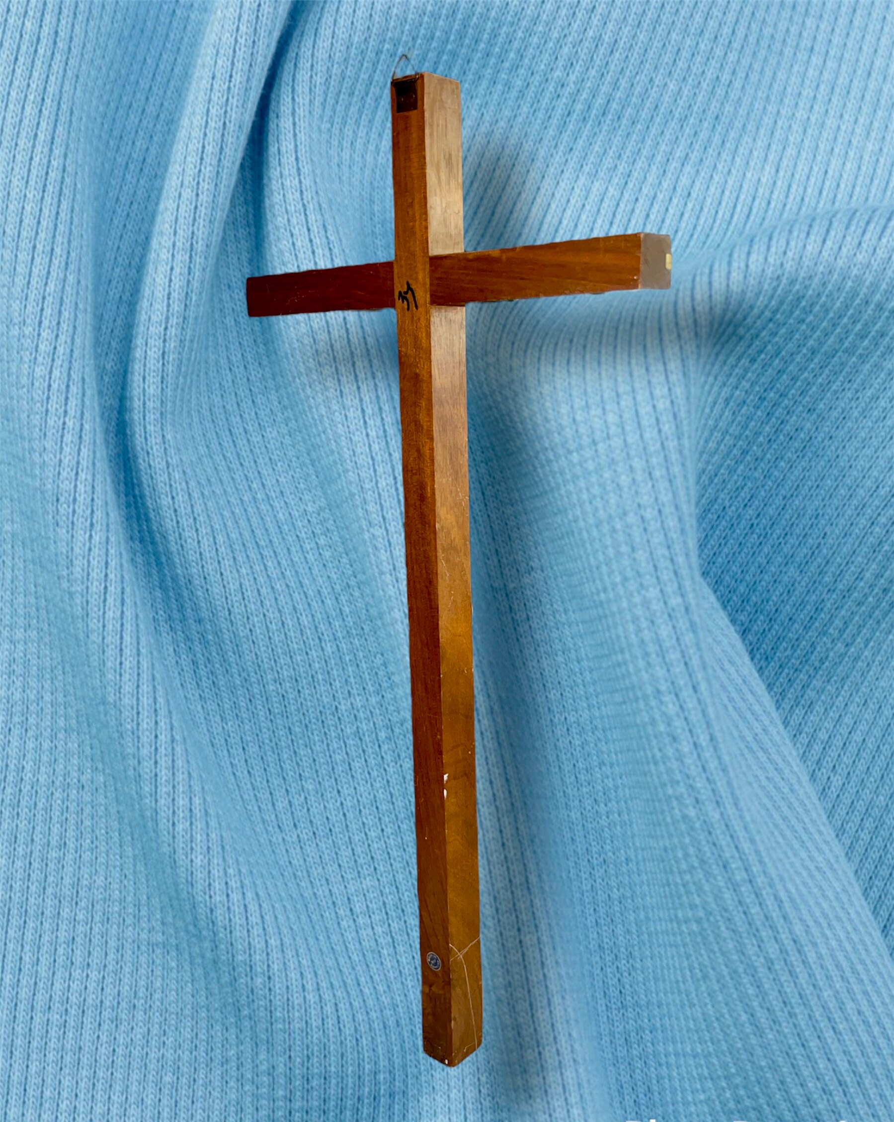 Vintage Olive Wood Large Altar Cross With Brass Trimming Large - Etsy
