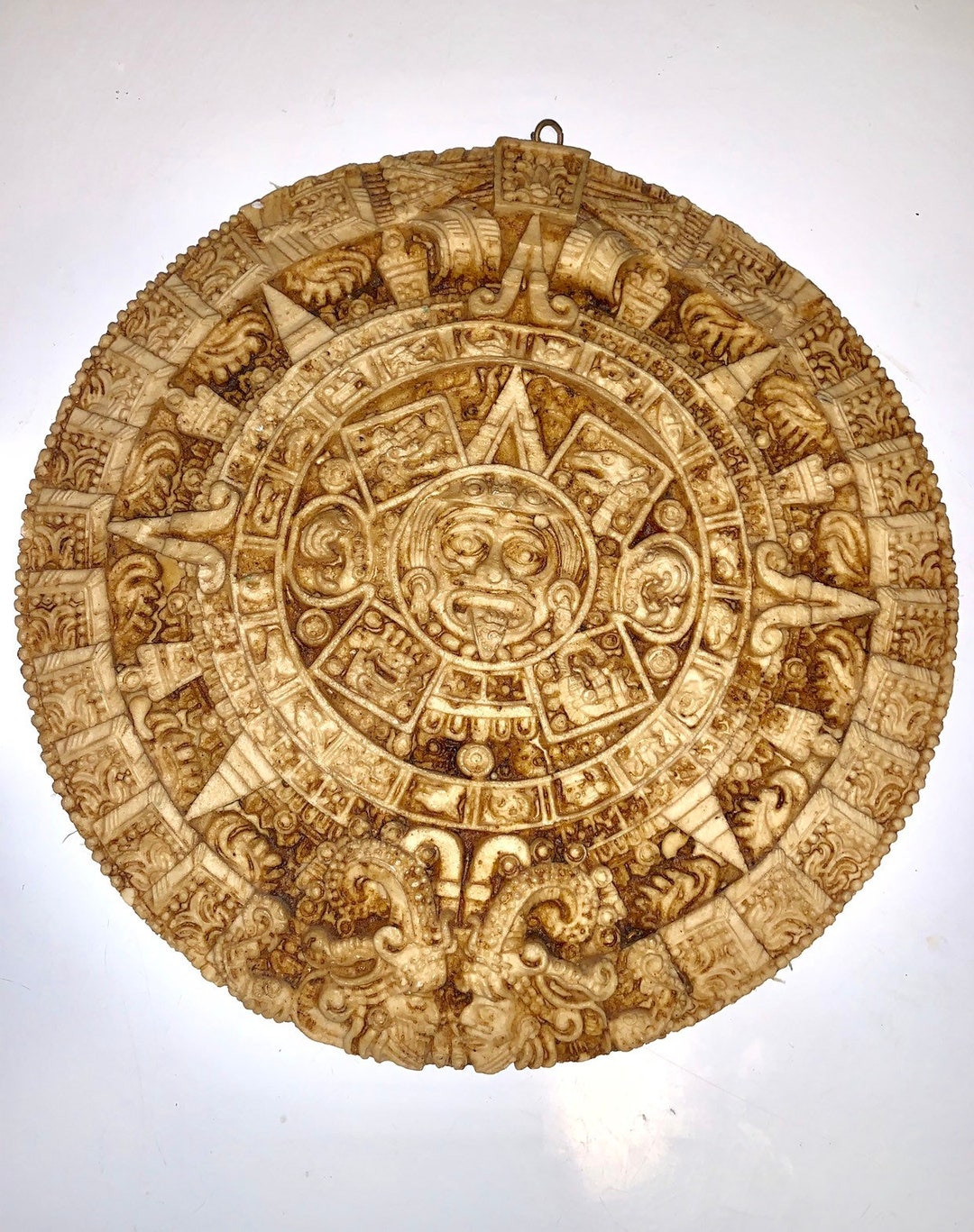 Vintage Aztec Sun Calendar Mexico Wall Hanging Indian Predictions Altar ...