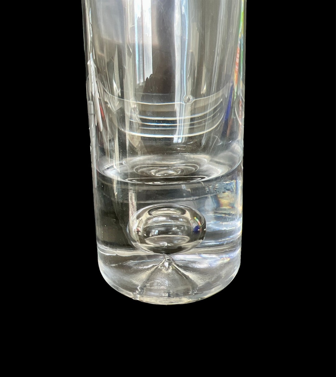 Vintage Modernist Galaxy Cylinder Bubble Vase Thick Glass After ...
