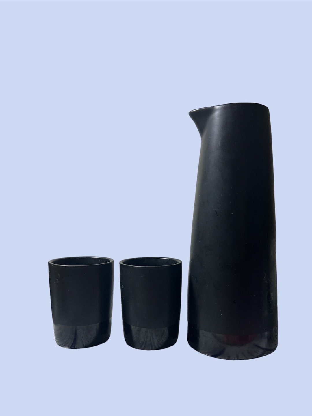 Stone Black Sake Set for Two - Etsy