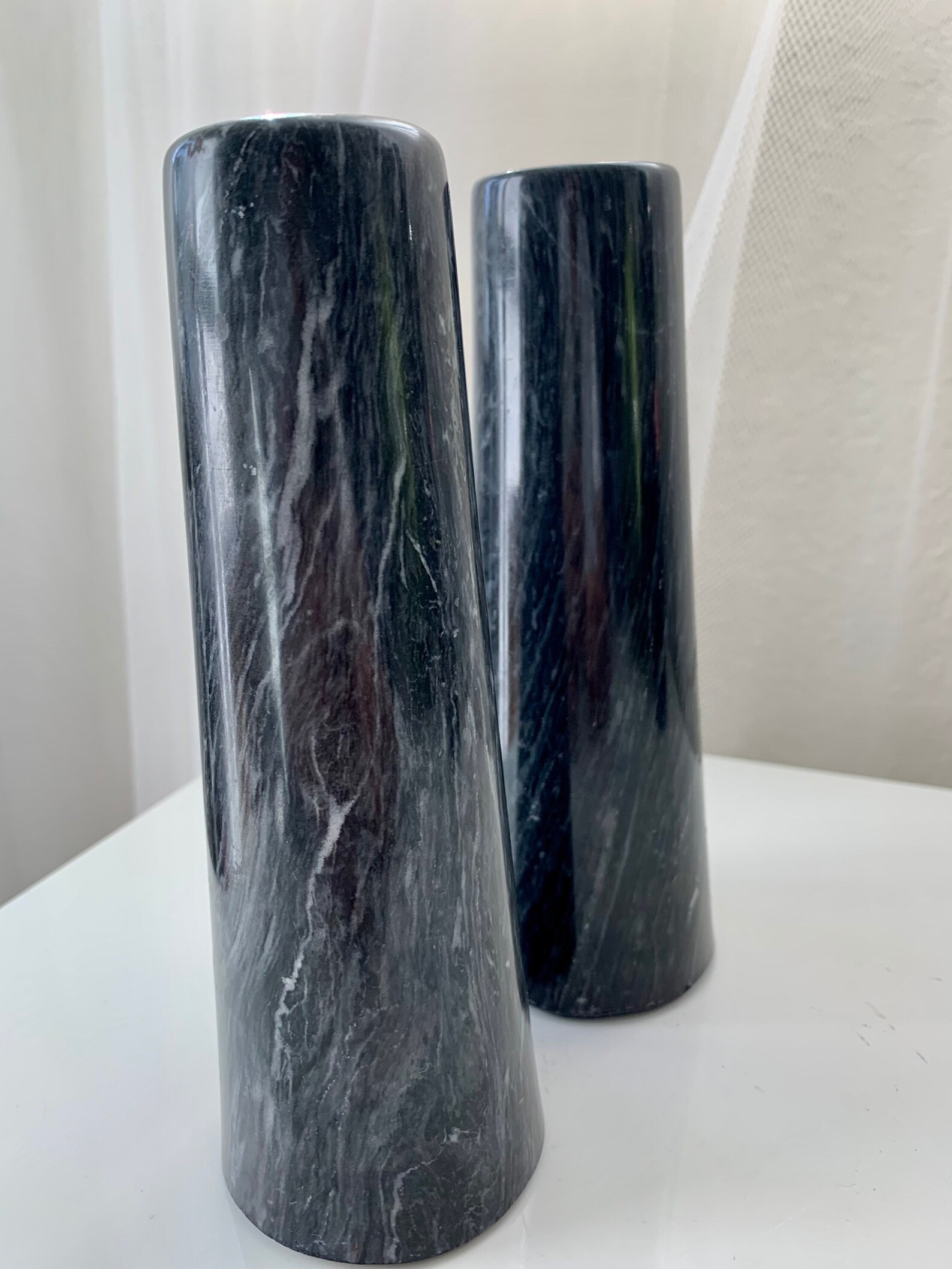 Vintage Gailstyn Sutton Quarry Genuine Black Grey Marble Vase ...