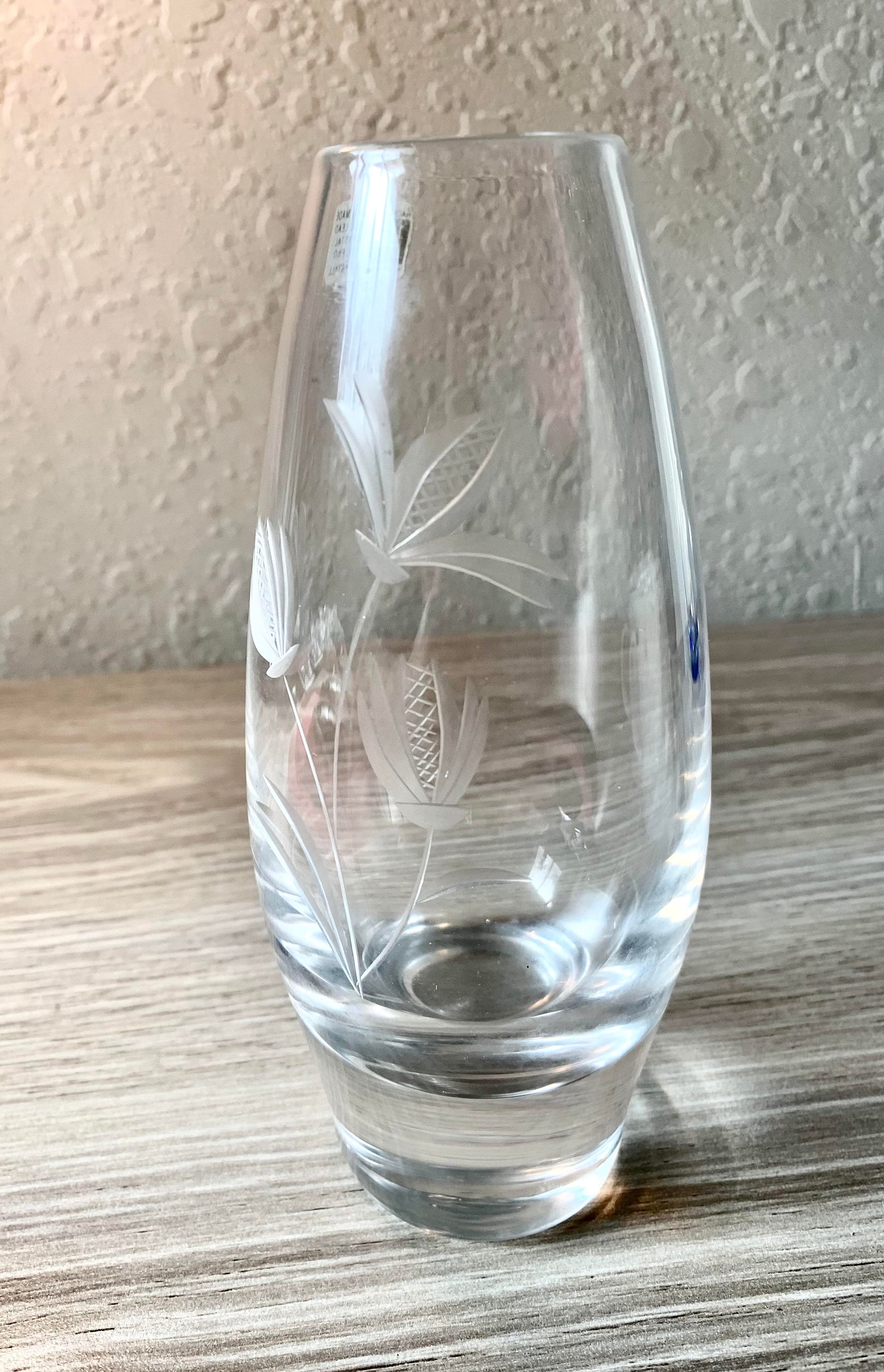 Vintage Norwegian Floral Etched Crystal Bud Vase Hadeland | Etsy