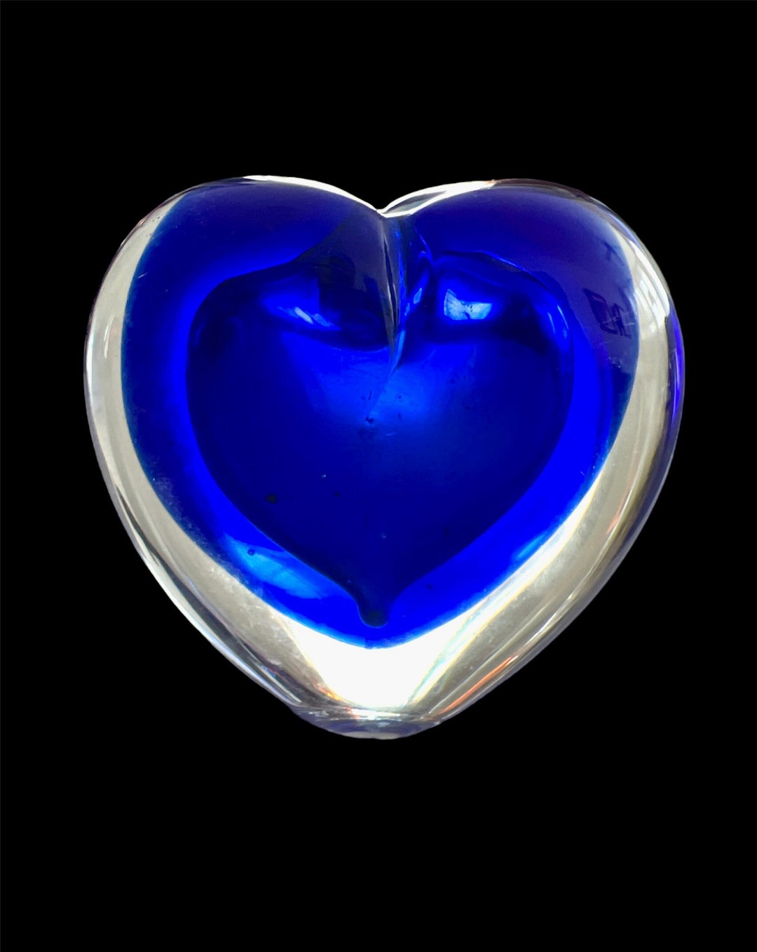 Murano Style Cobalt Blue Heart Bud Vase or Pencil Holder - Etsy