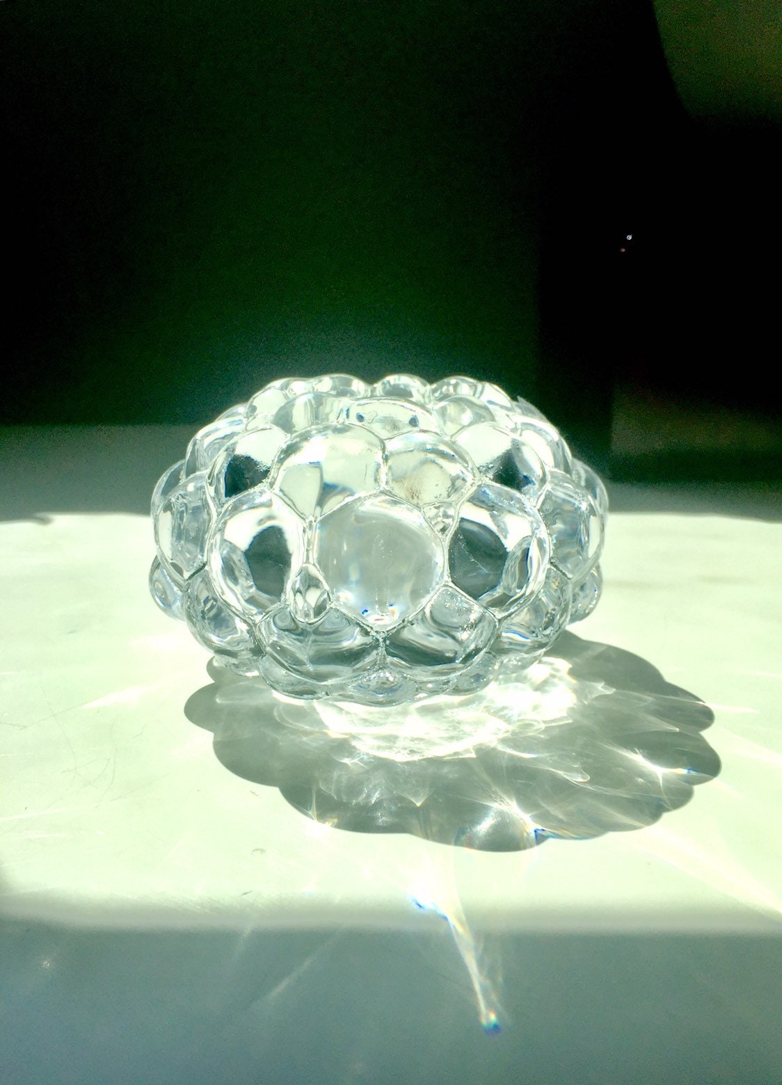 Vintage Orrefors Raspberry Sweden Glass Votive Candle Holder Bubble ...