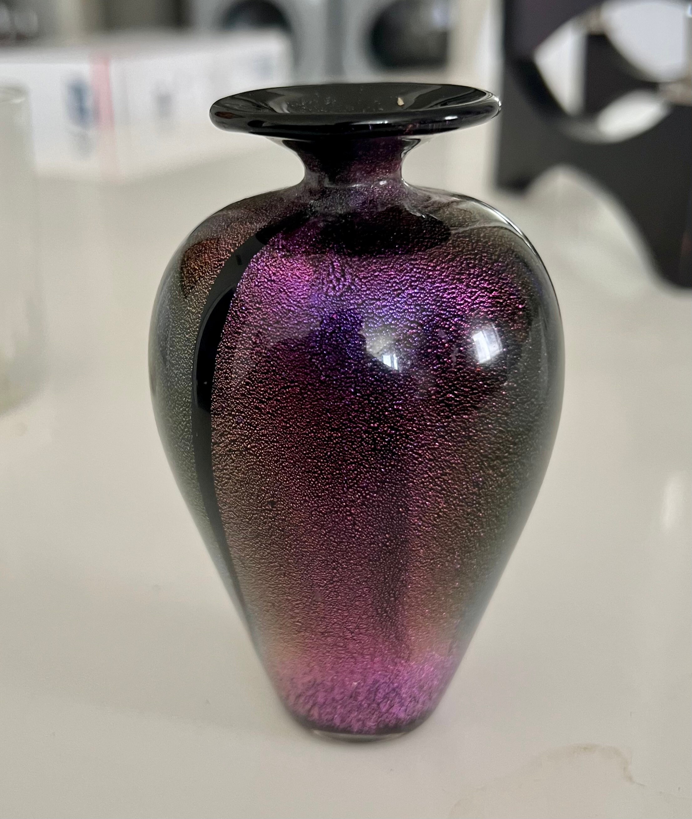 Sherborne Slack Dichroic Art Glass Bud Vase Iridescent Edition Purple ...
