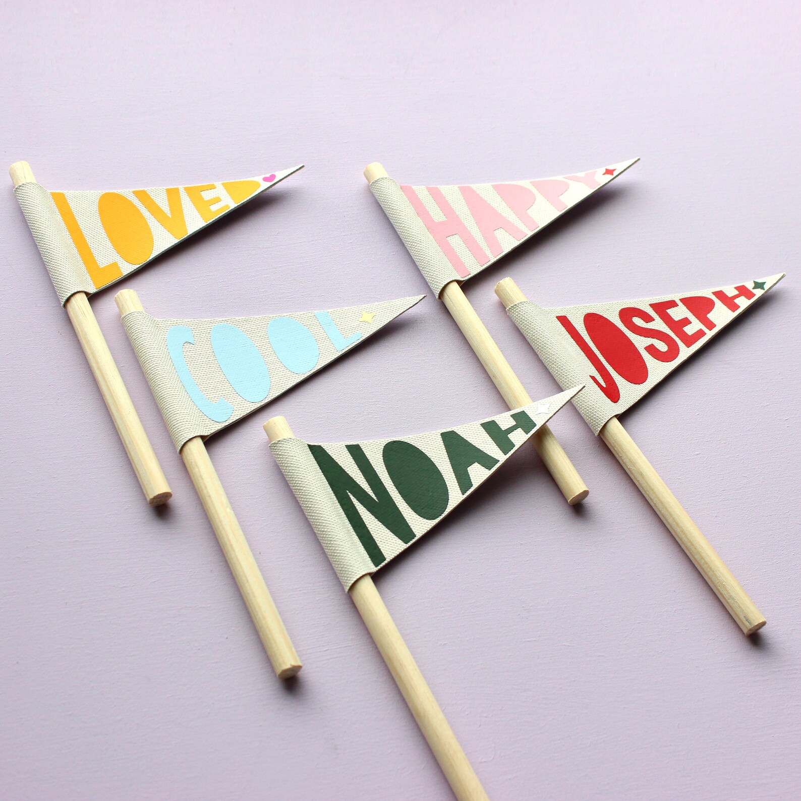 Mini pennant flag personalised custom kids decor shelf | Etsy