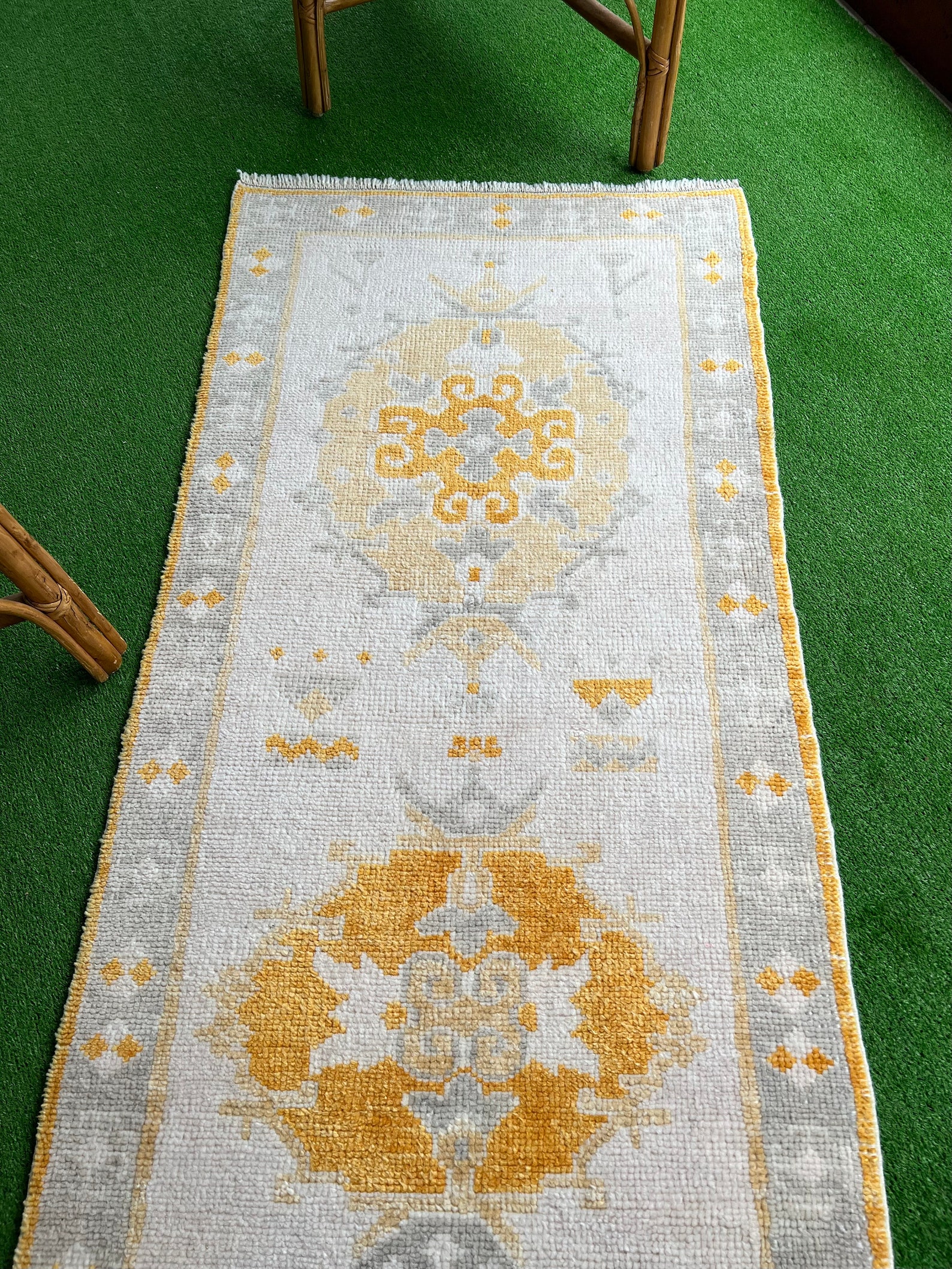 Oushak Turkish Runner Kitchen Runner Rugentryİvory Grey - Etsy