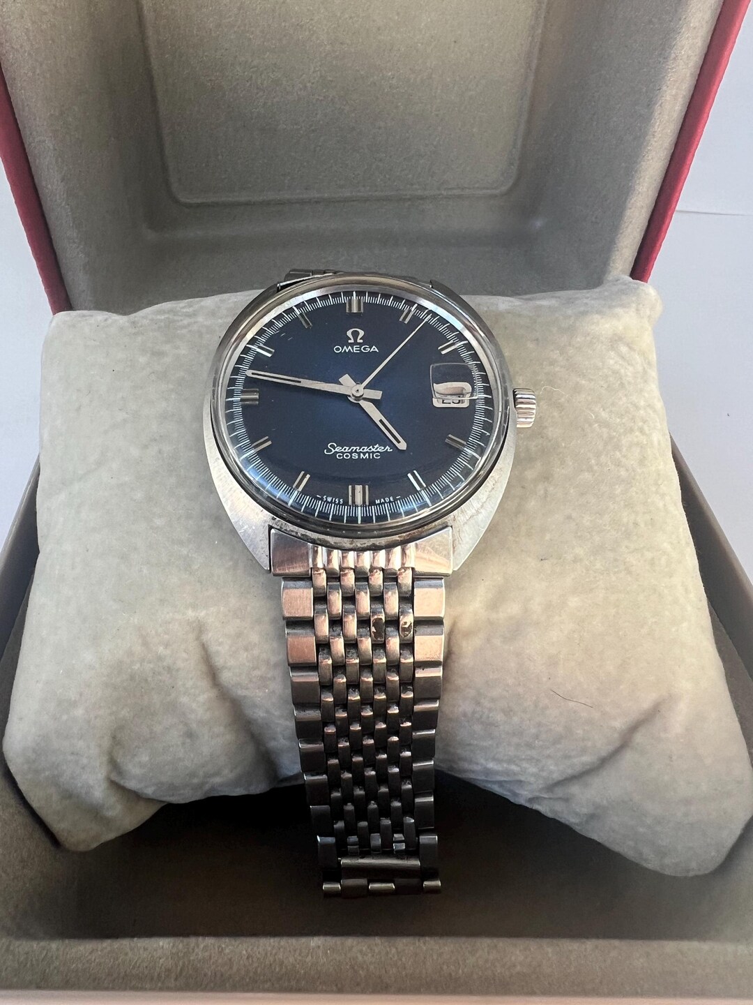 Omega Seamaster Cosmic Manuel Blue Dial Watch Ref: 136.017SP - Etsy