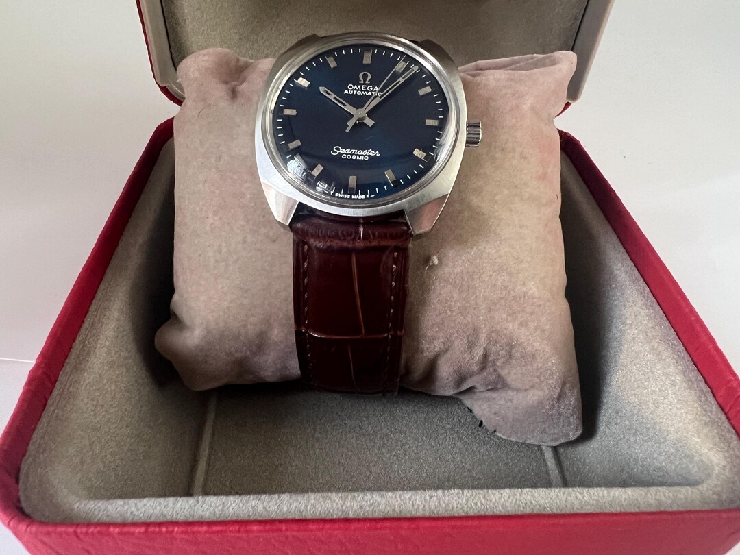 Omega Automatic Seamaster Cosmic Watch Whit Blue Dial Ref 165022 SP ...