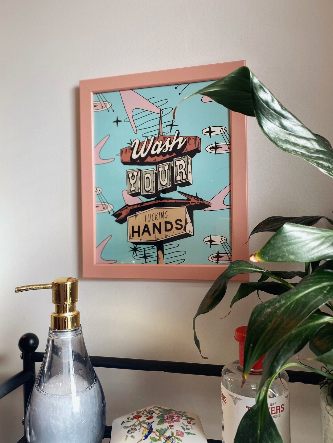 Bathroom Wall Art Print - Wash Your Hands - Bathroom Decor - Mid ...