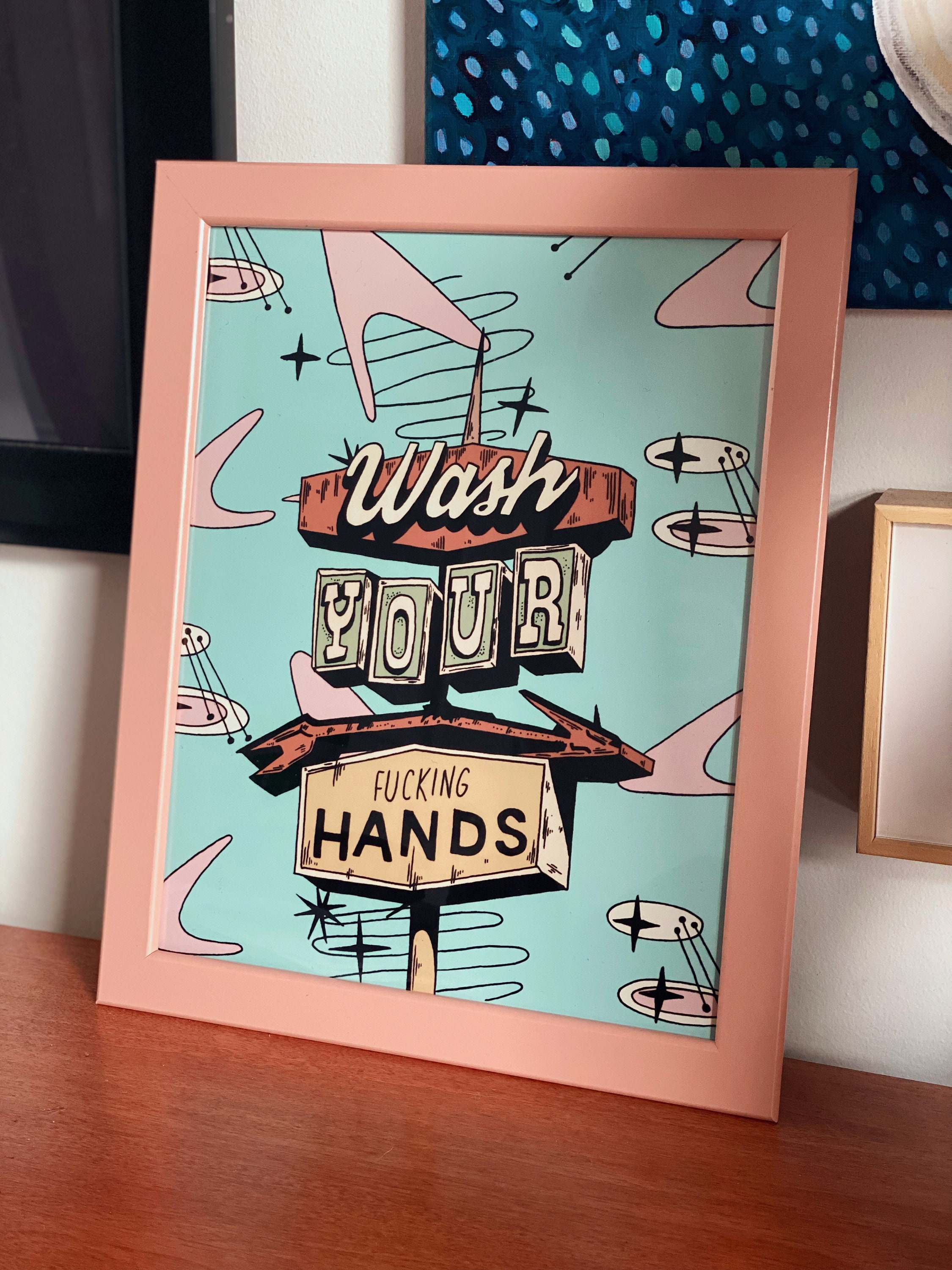 Bathroom Wall Art Print Wash Your Hands Bathroom Decor - Etsy