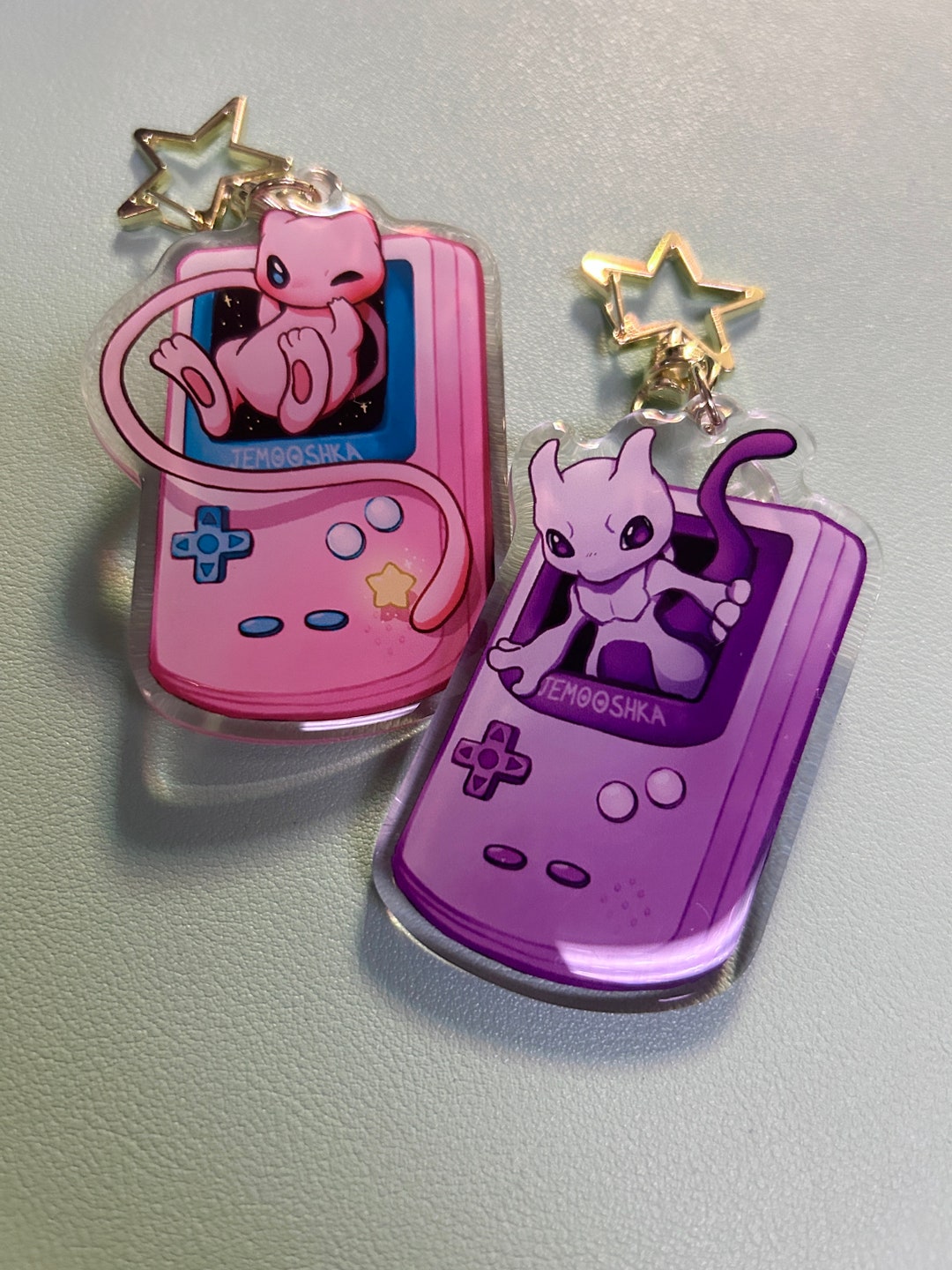 Mew and Mewtwo Gameboy Acrylic Keychains - Cute Pokemon Charms - Etsy