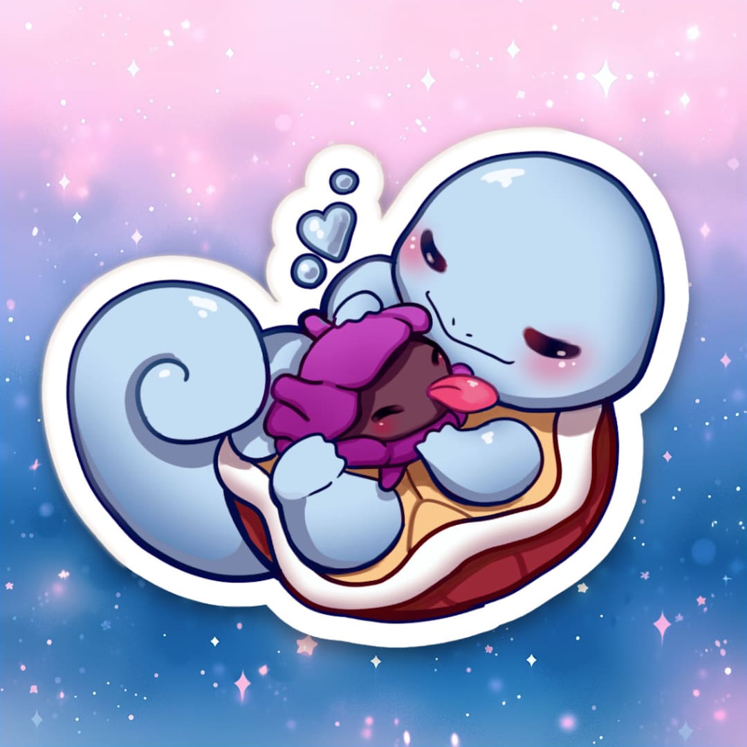 Squirtle Shellder Pokemon Vinyl Sticker Cute Kawaii Nature Grass Type ...