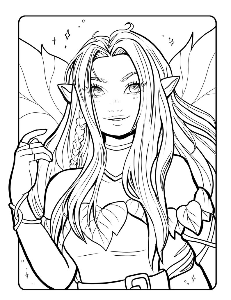 Fairy Printable PDF Coloring Page Illusen Neopets Fantasy - Etsy