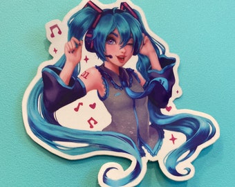 Cute Miku Matte Vinyl Sticker - Etsy
