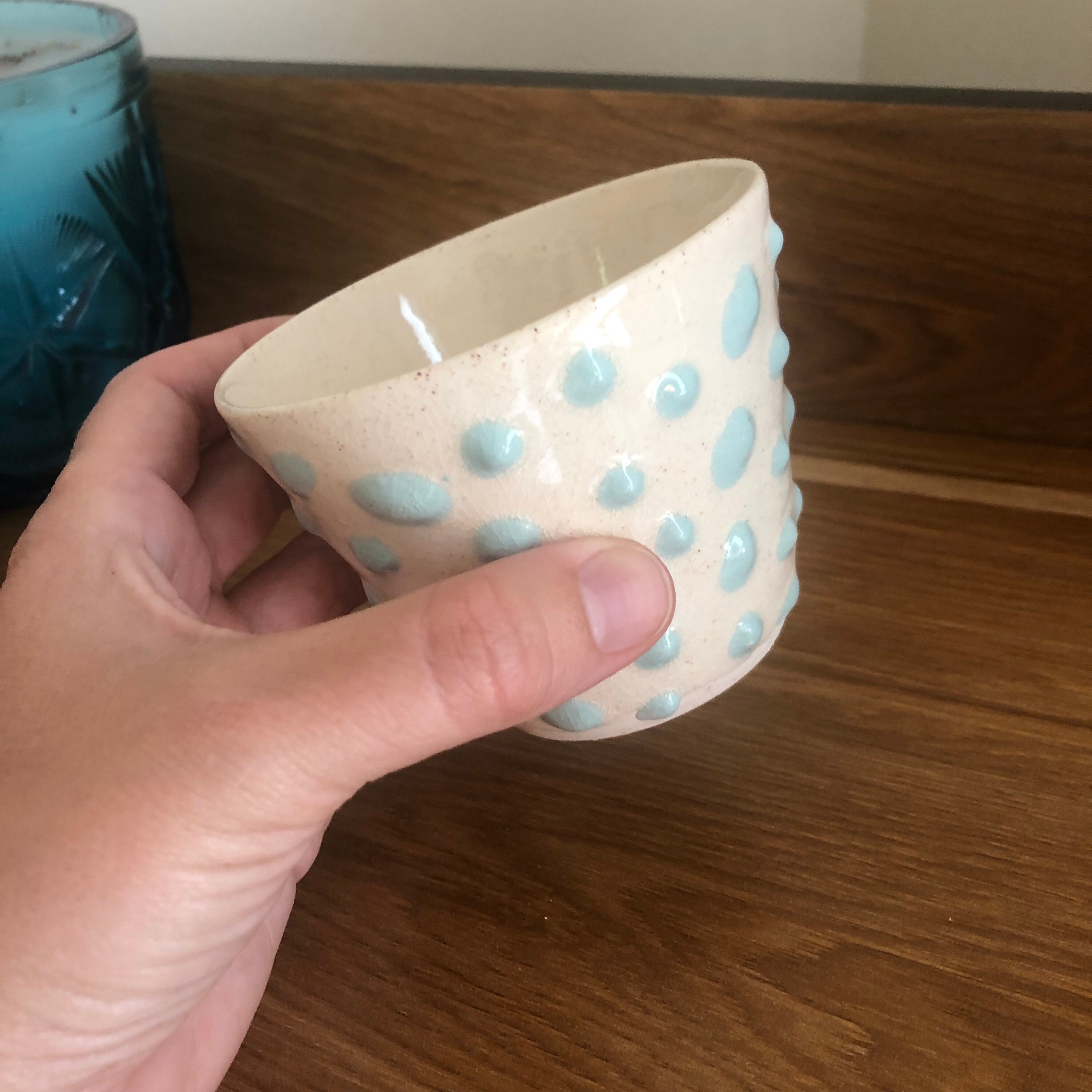 Ceramic Cup With Spotted Slip Detail - Etsy