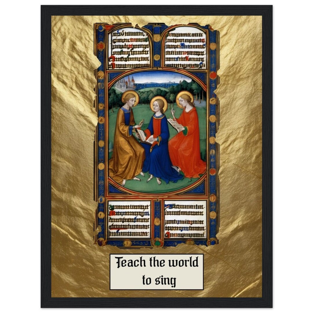 Teach the World to Sing 30x40 Cm 12x 16 Premium Matte Paper Wooden ...