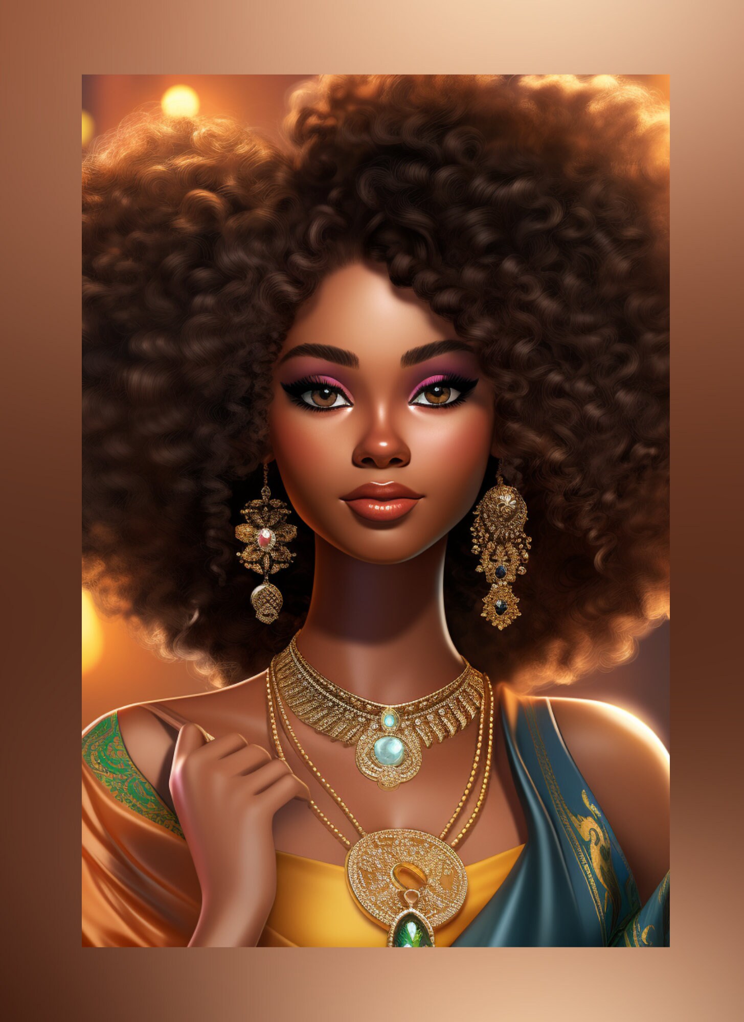 Digital Product, Printable, Lady With an Afro - Etsy