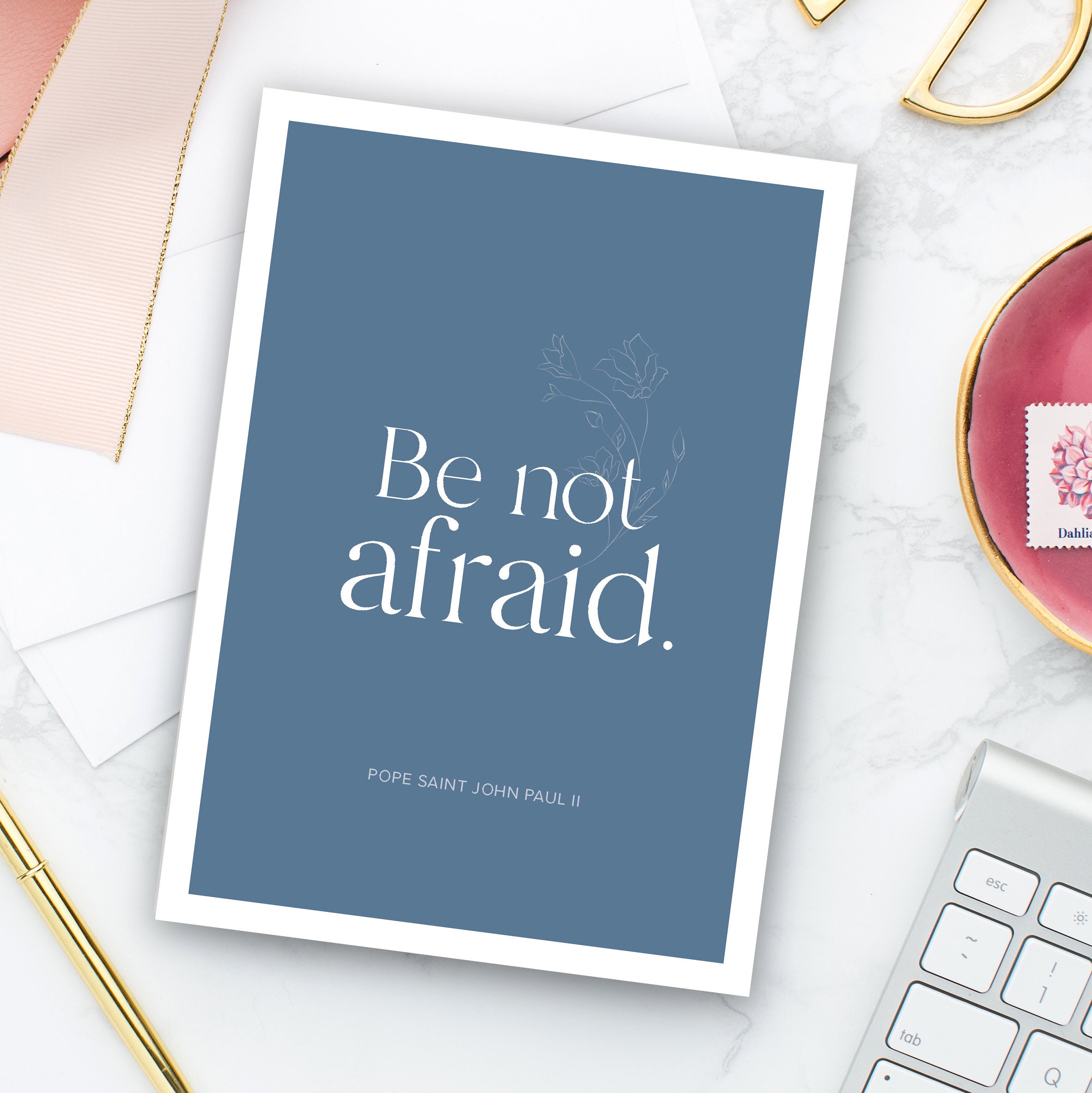 Be Not Afraid Catholic Framable Greeting Card, Catholic Art Print ...