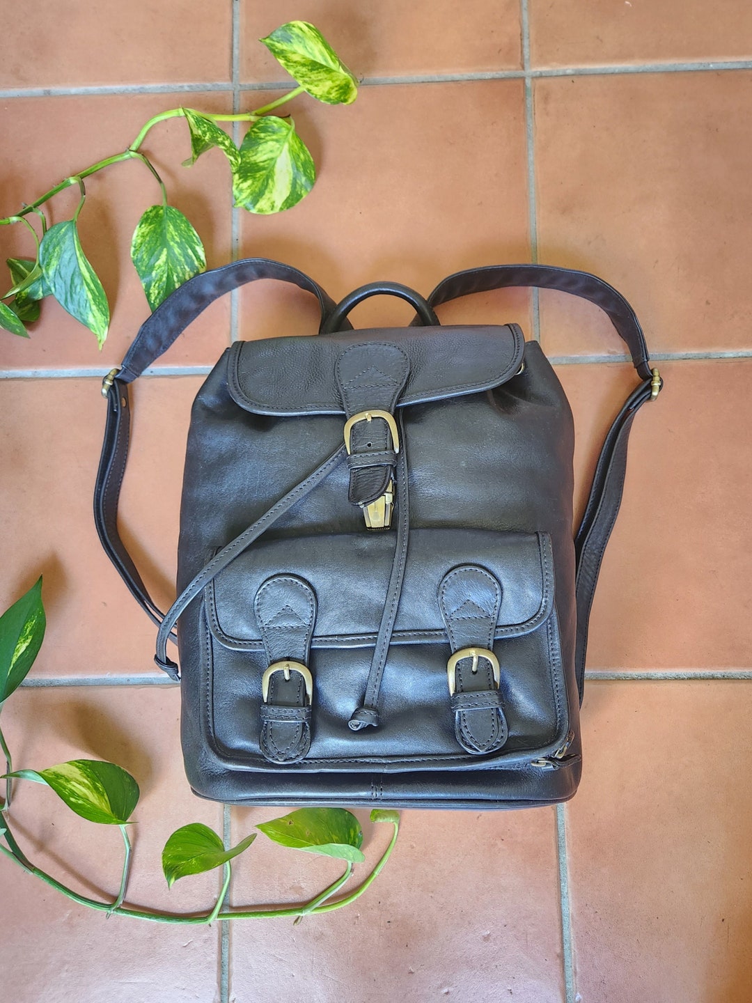 JP LEATHER CARGO Backpack Black Vintage Bag Jumbo Backpack Unisex ...