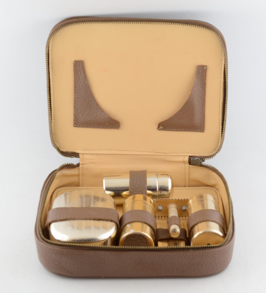 Vintage Travel Shaving Set Razor + Accessories in Case , Vintage Travel ...