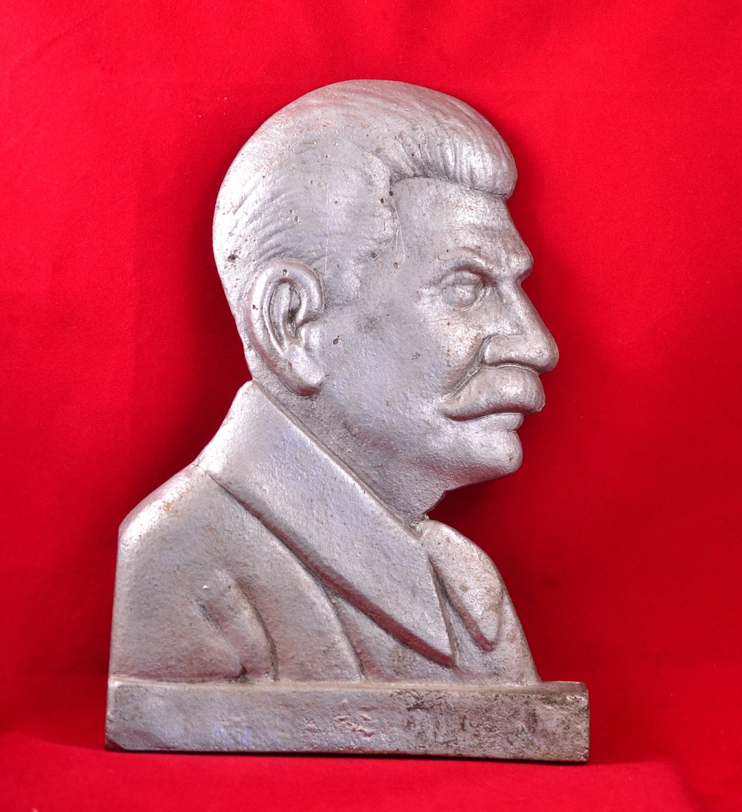 Vintage Big 10 Metal Sculpture Bust Bas Relief Plaque Joseph Stalin ...