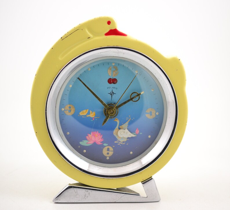 Vintage 3D Swan Animated Alarm Clock POLARIS CHINA . Working Vintage ...
