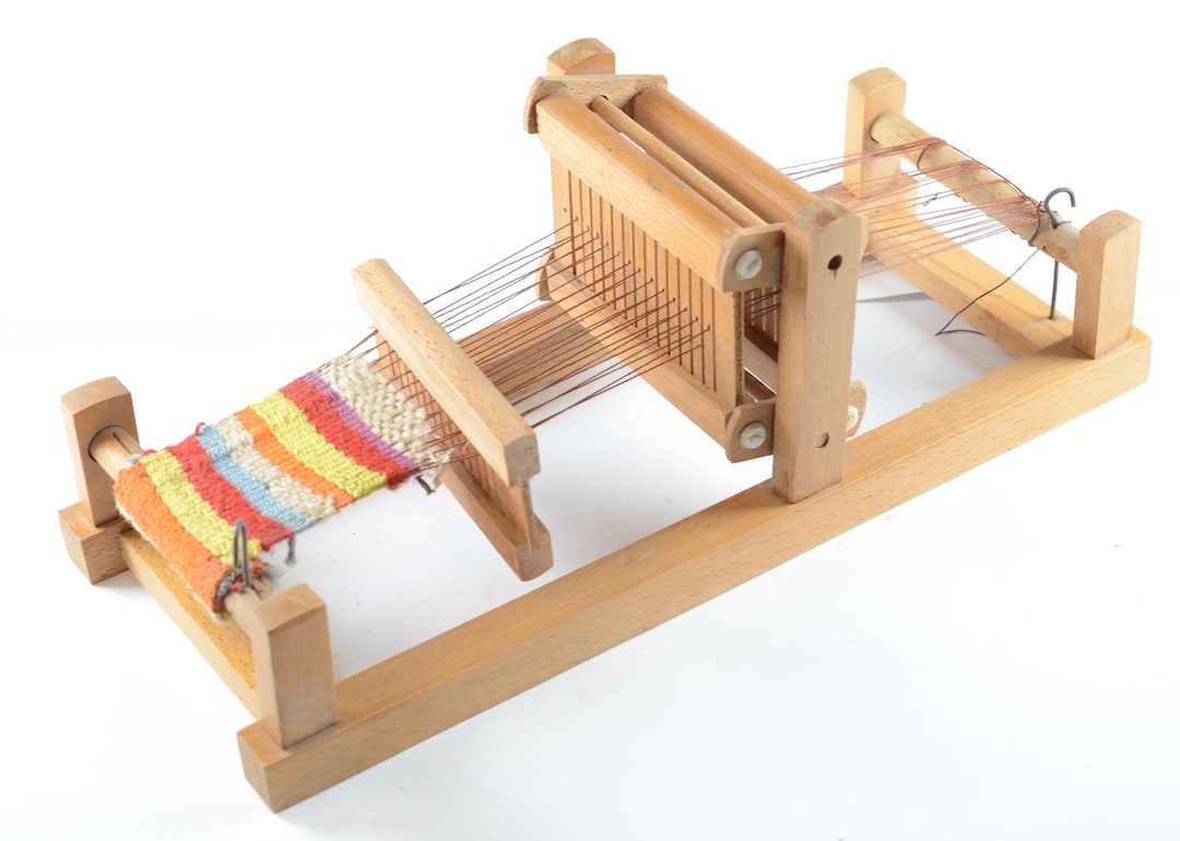 Vintage Tabletop Wooden Loom, Antique Small Loom, Hand Loom, Weaving ...