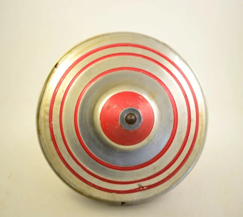 Vintage Spinning Top, Metal Plastic Spinning Top 1960s, Toy Spinner ...