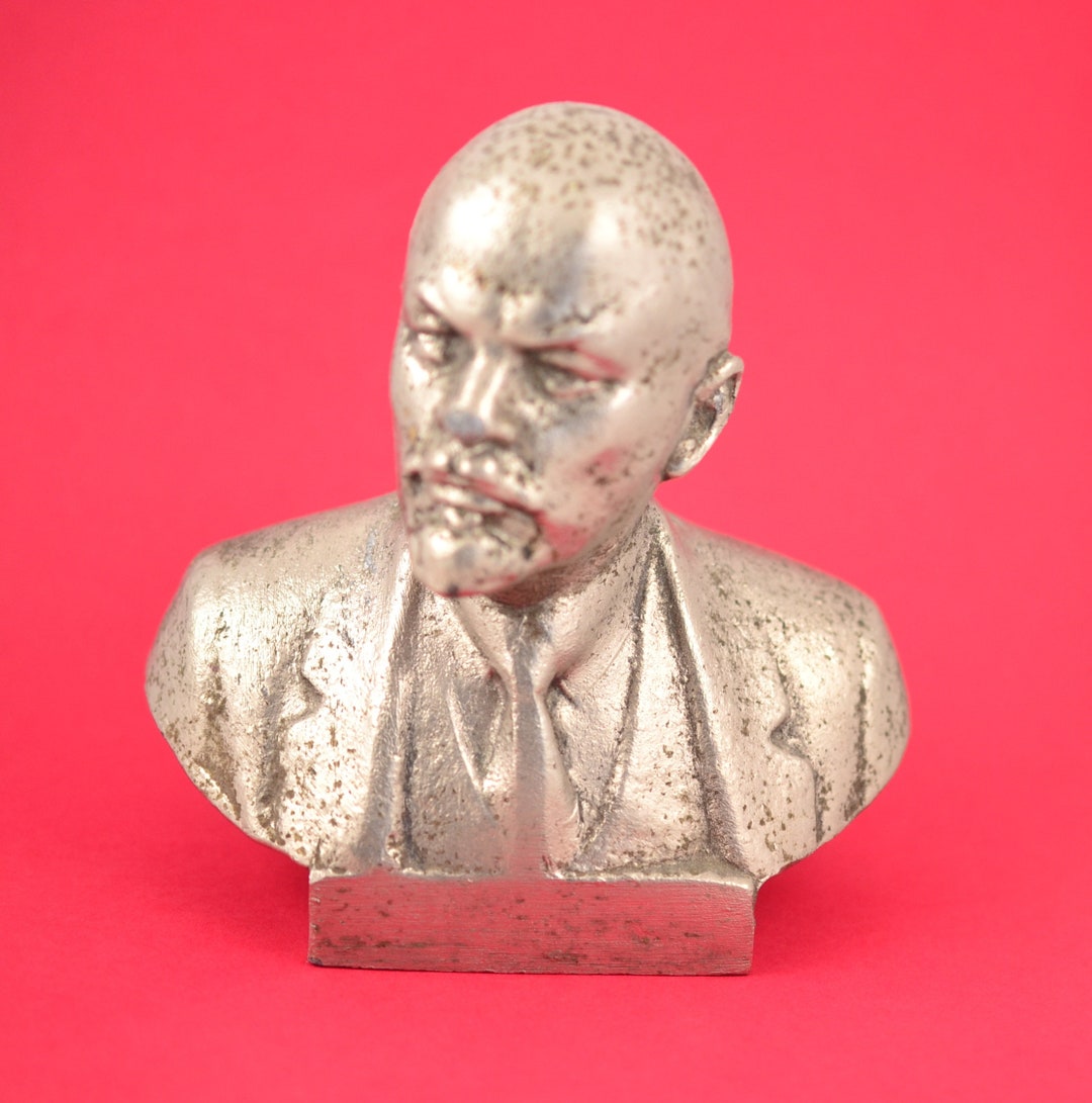 Vintage Metal Statue LENIN Bust Propaganda Communist Russian Revolution ...