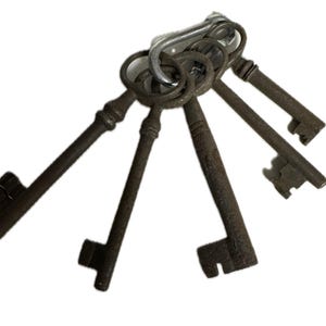 Lot of 5 Antique Iron Skeleton Keys 1930s Vintage Metal Key Key for ...