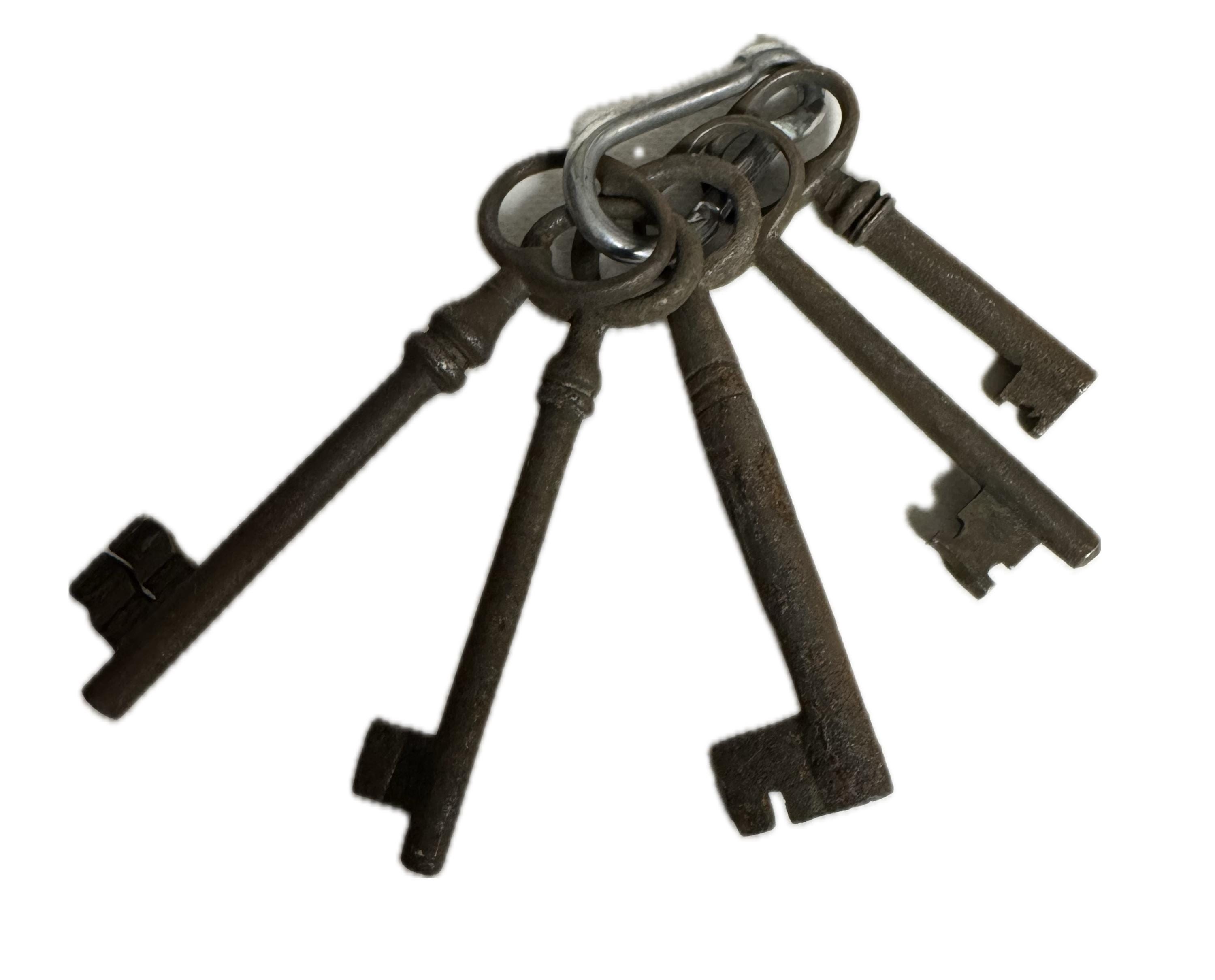 Lot of 5 Antique Iron Skeleton Keys 1930s Vintage Metal Key Key for ...