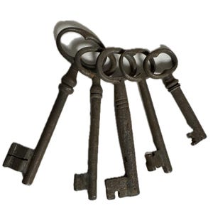 Lot of 5 Antique Iron Skeleton Keys 1930s Vintage Metal Key Key for ...