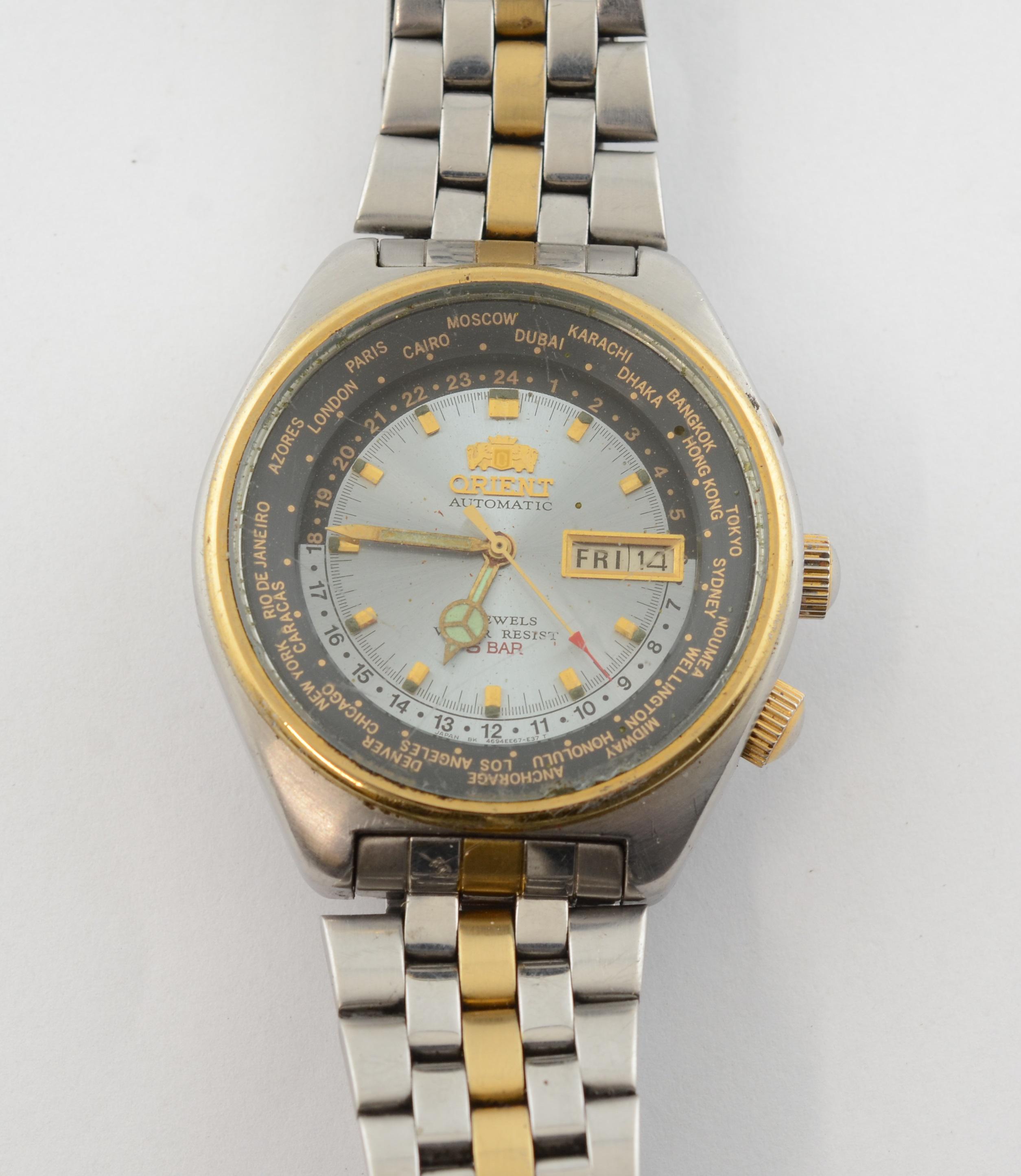 Vintage Orient World Time Automatic From Japan - Not Working, the Clock ...