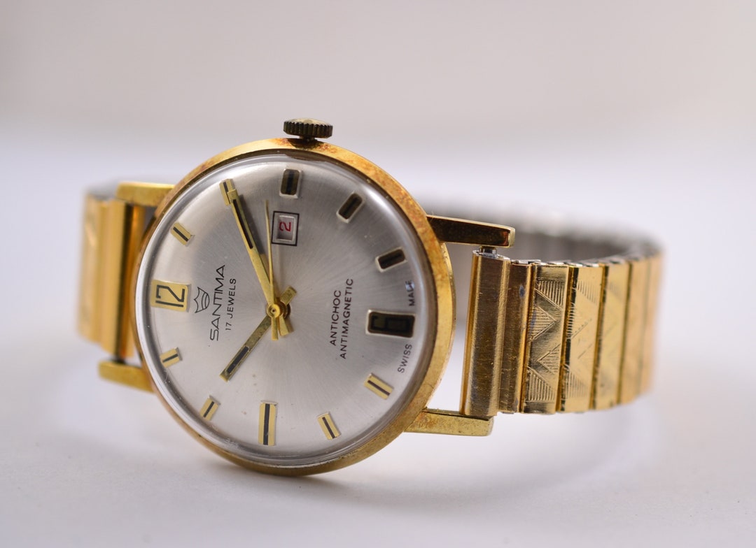 Vintage Arios Santima Swiss Mens Wrist Watch NOS Gift for Men - Etsy