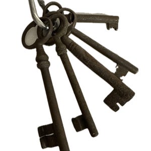 Lot of 5 Antique Iron Skeleton Keys 1930s Vintage Metal Key Key for ...