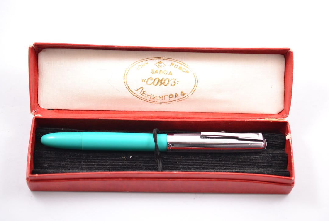 Vintage 60s Old Soviet USSR Fountain Pen SOYUZ Leningrad With Original ...