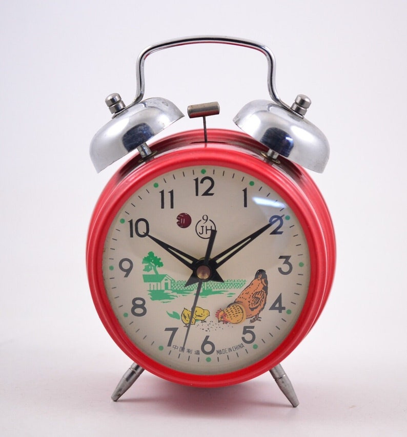 Vintage Animated Child Alarm Clock SHANGHAI DIAMOND CHINA Chicken Hen ...