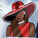HOJ Lady in Red Hat - Silhouette & Cricut Cut Files - Jpeg, Svg, Eps, Png, Gsp - High Resolution ...